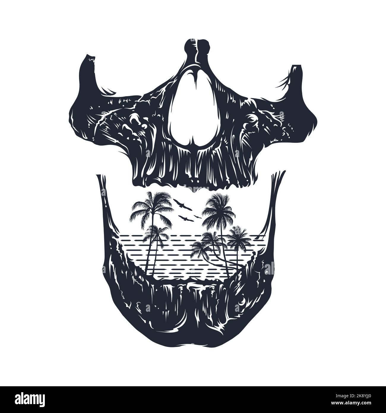 Summer time on skull island. Editable, resizable, EPS 10, vector ...