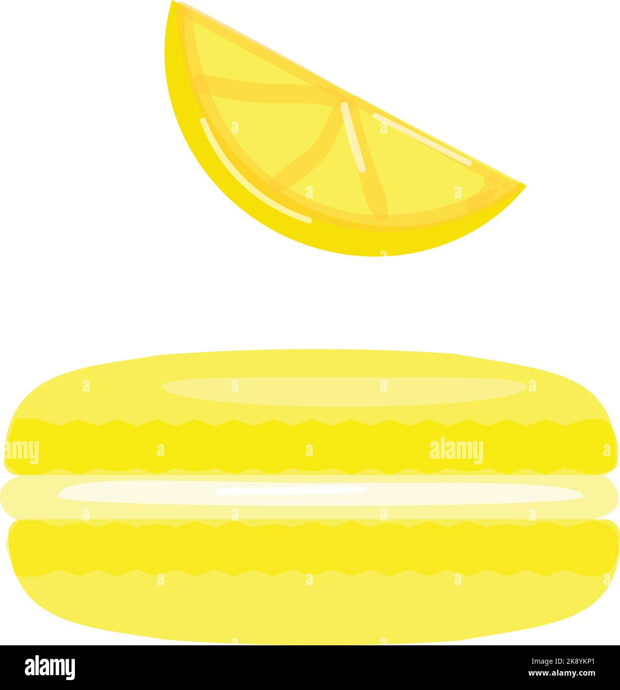 Lemon macaroon icon cartoon vector. French cookie Stock Vector Image ...