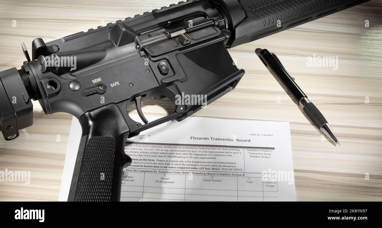 AR-15 with background check form that is in the public domain Stock ...