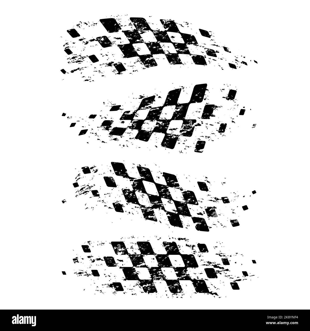 Checkered flags set illustration Black and White Stock Photos & Images - Alamy