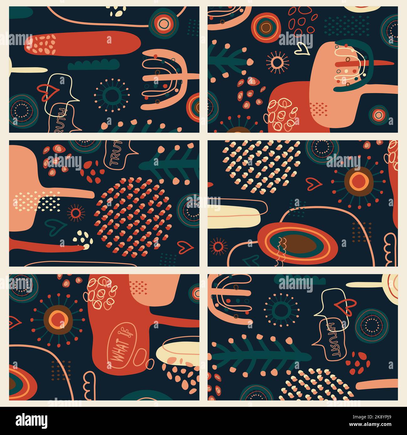 Abstract floral seamless cool posters Stock Vector Image & Art - Alamy