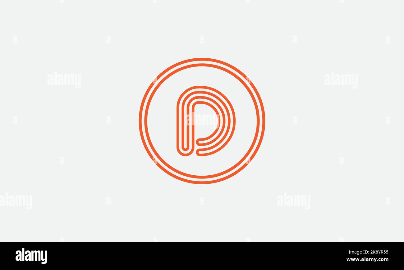 Circle and line logo vector with circle and unique 2d flat icon symbol ...