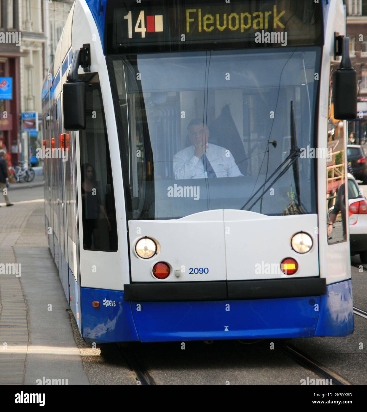 Netherlands, Amsterdam - June 22, 2010: Tram running in the city centre ...