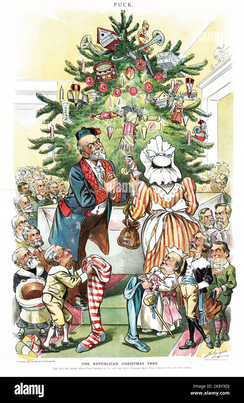 Puck page - The Republican Christmas tree - Artwork by Louis Dalrymple ...