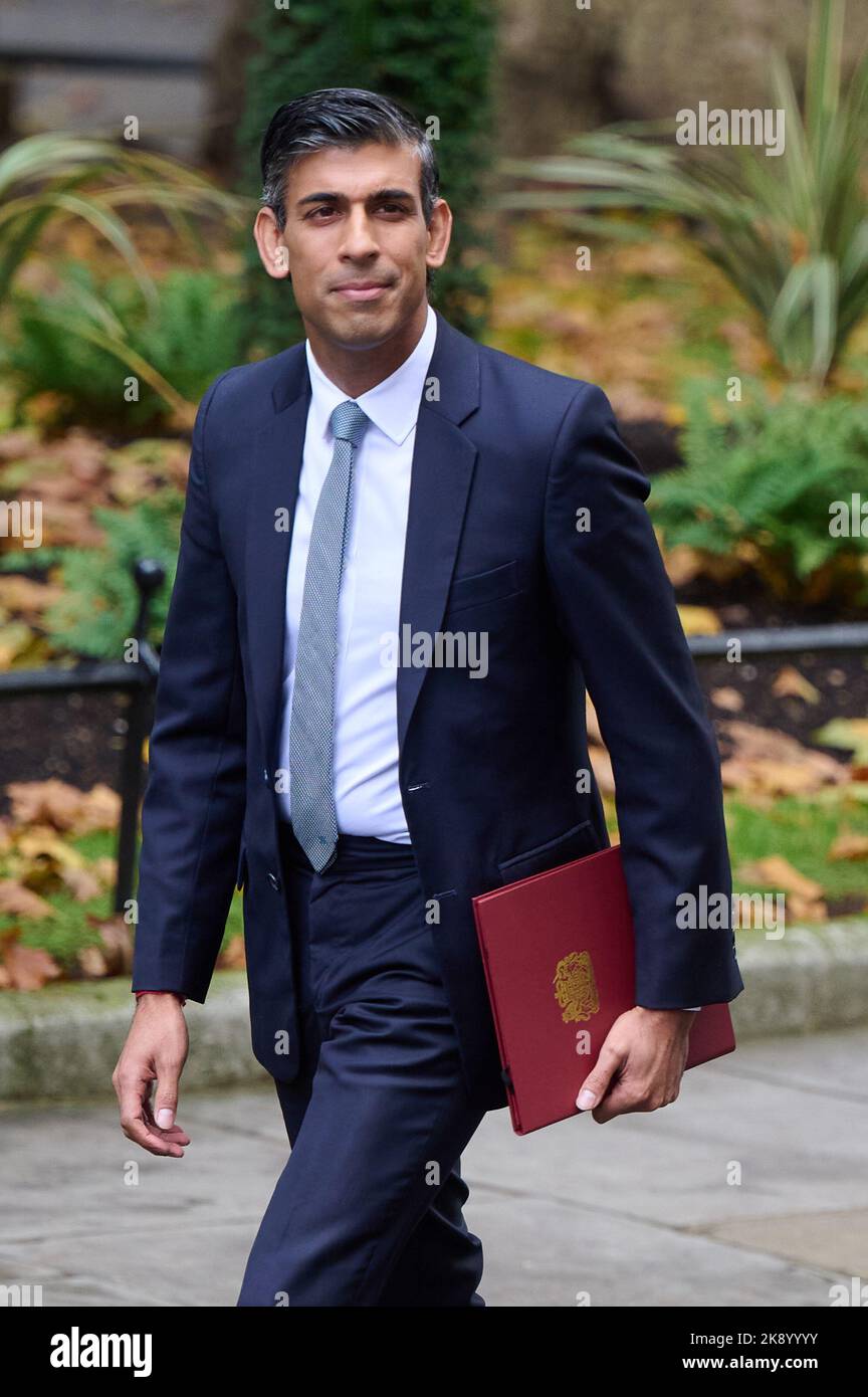 London Uk 25 October 2022 Rishi Sunak Giving His First Speech In