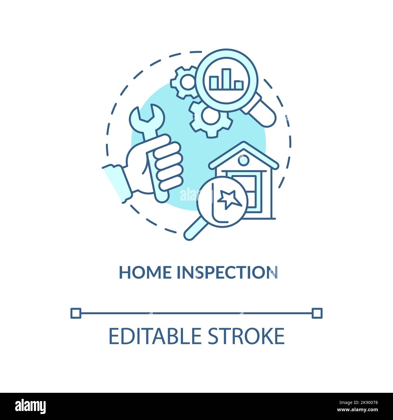 Home inspection turquoise concept icon Stock Vector Image & Art - Alamy