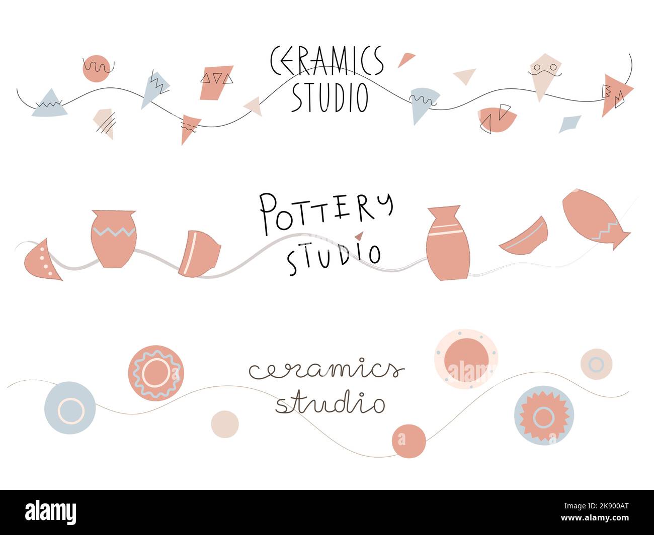 Banner Template, logotype for ceramics, pottery studio, class with ...