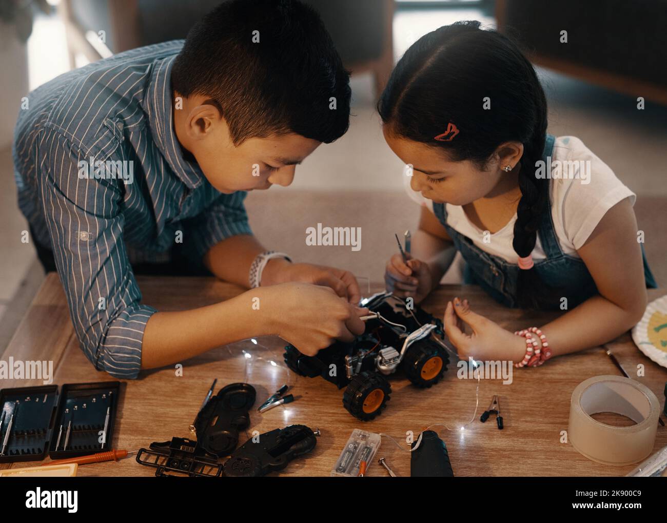 Everything is coming together perfectly. two adorable young siblings ...