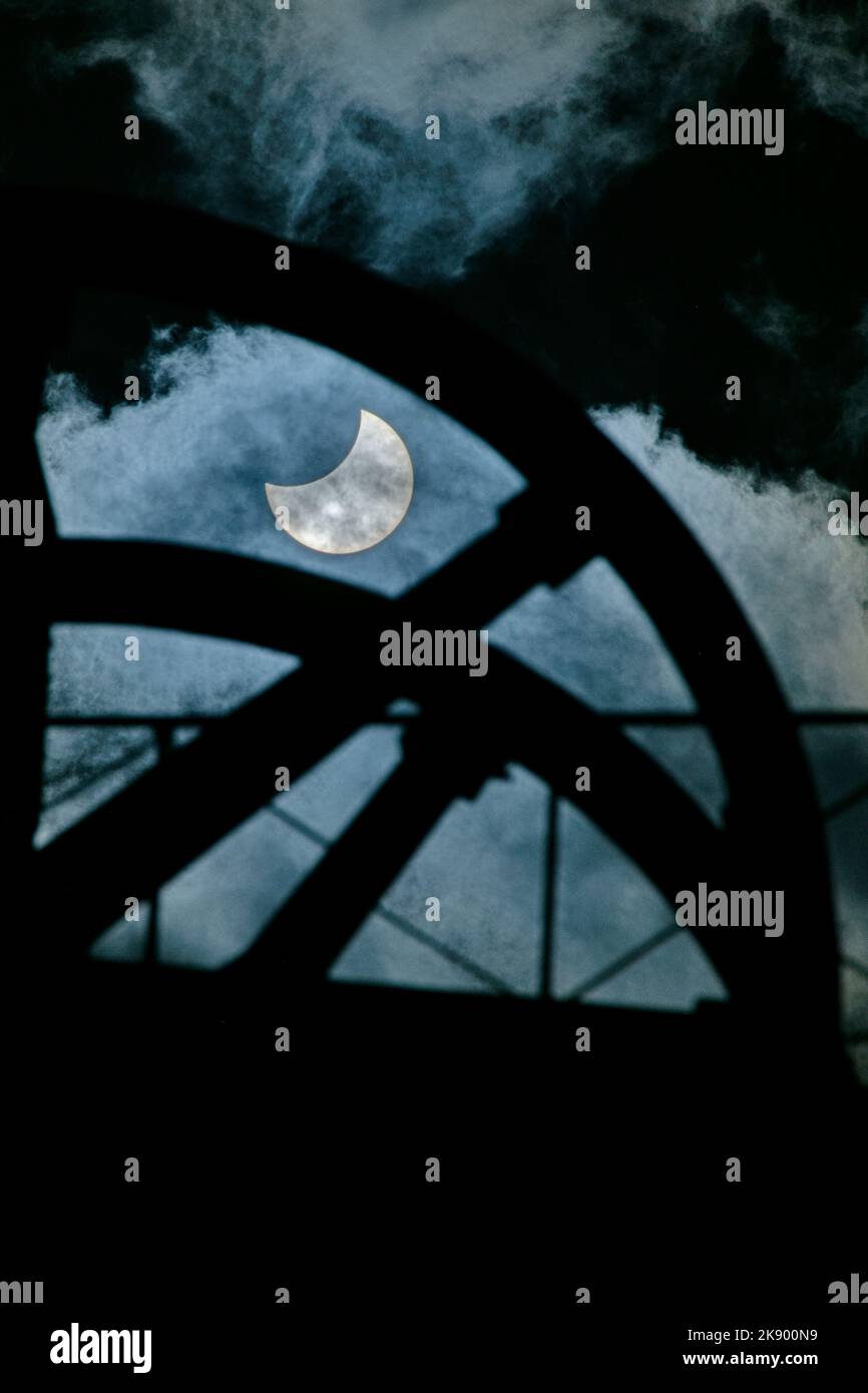 Zbysov, Czech Republic. 25th Oct, 2022. A partial solar eclipse is ...