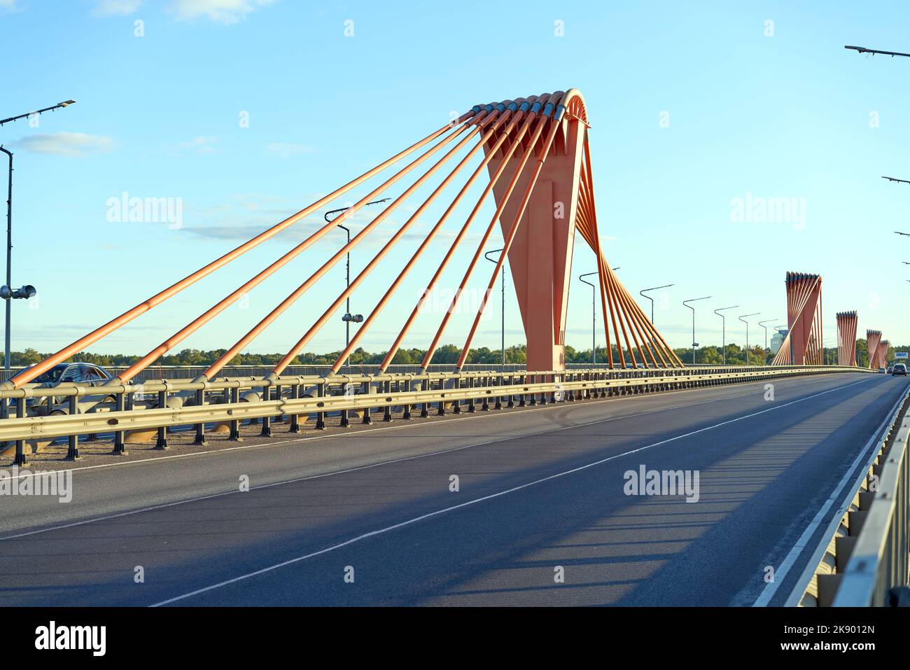 The flow of traffic on a normal day at the Southern Bridge in Riga ...