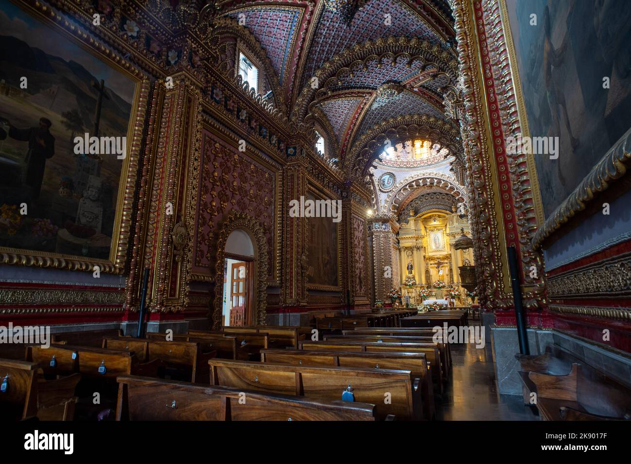 The inside of the Basilica of Our Lady of Guadalupe, Villa de Guadalupe ...