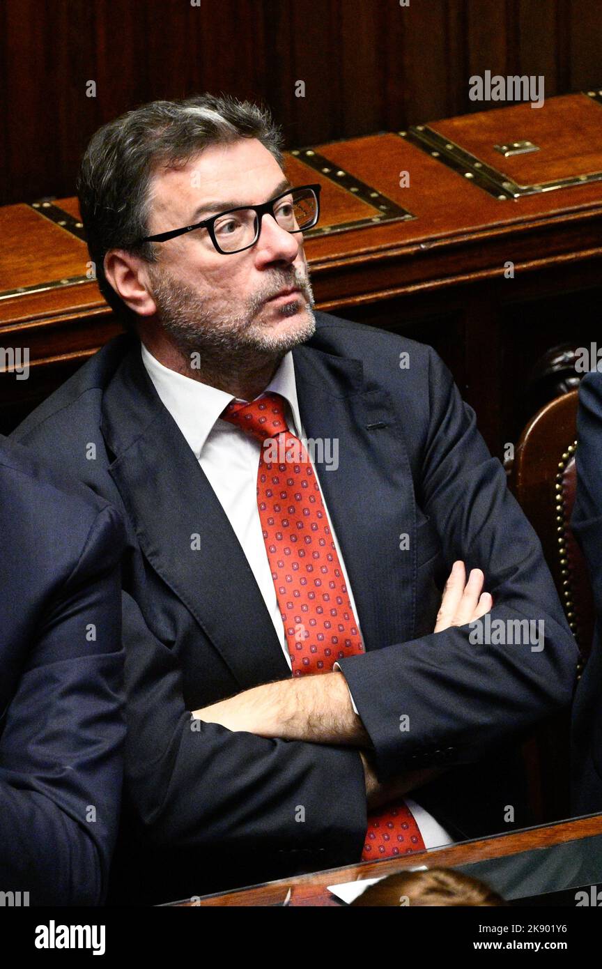 Rome, Italy. October 25, 2022, Giancarlo Giorgietti Ministro dell ...
