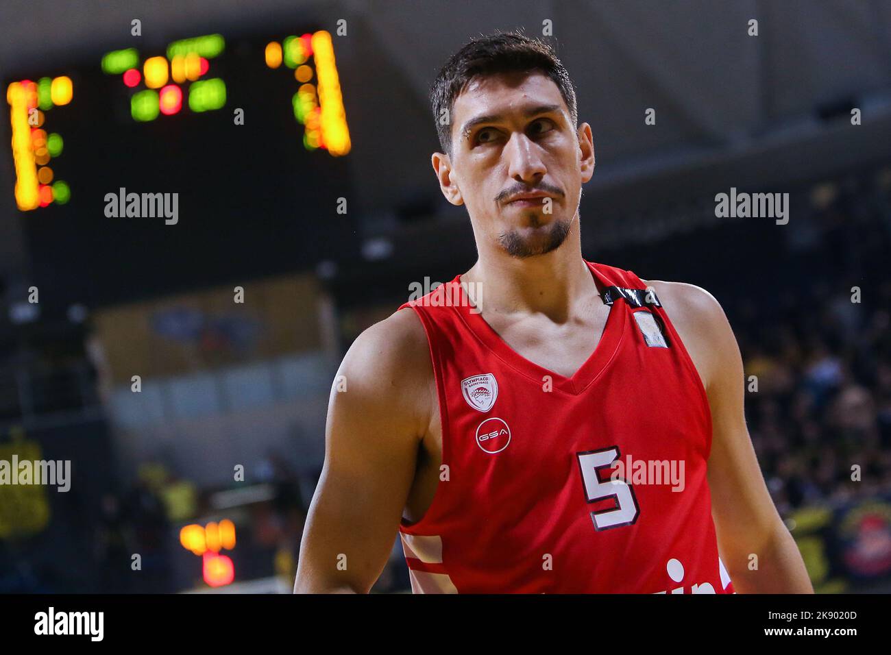 Thessaloniki, Greece. 24th Oct, 2022. Olympiacos BC player Giannoulis ...