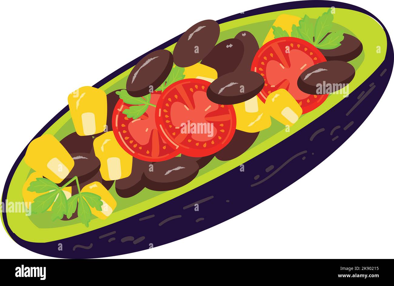 Avocado salad icon cartoon vector. Mexican food Stock Vector Image ...