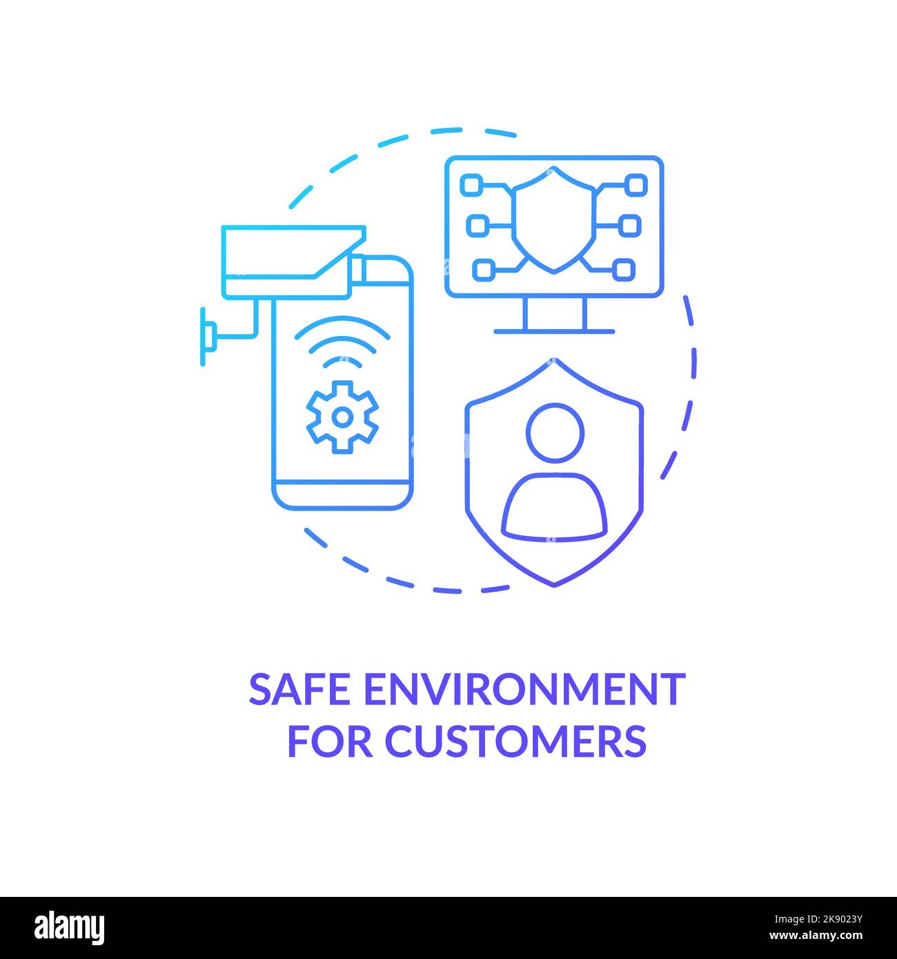 Safe digital environment for customers blue gradient concept icon Stock Vector Image & Art - Alamy