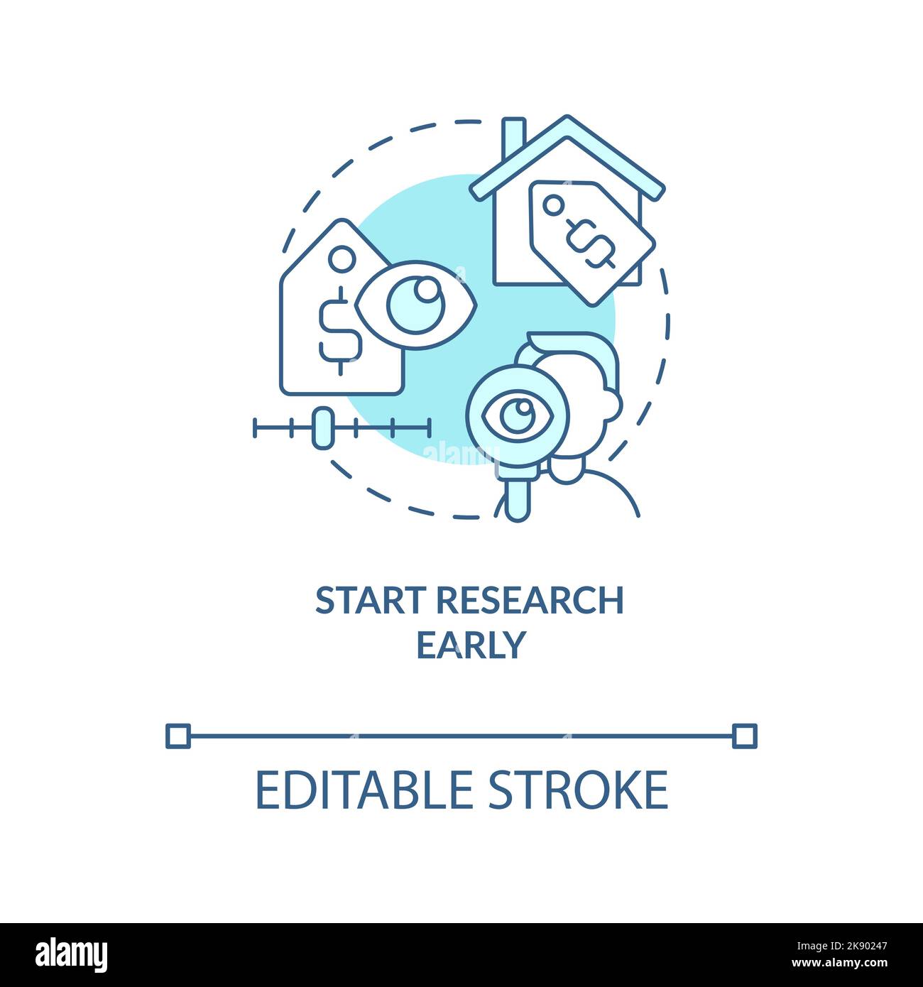 Start research early turquoise concept icon Stock Vector Image & Art ...