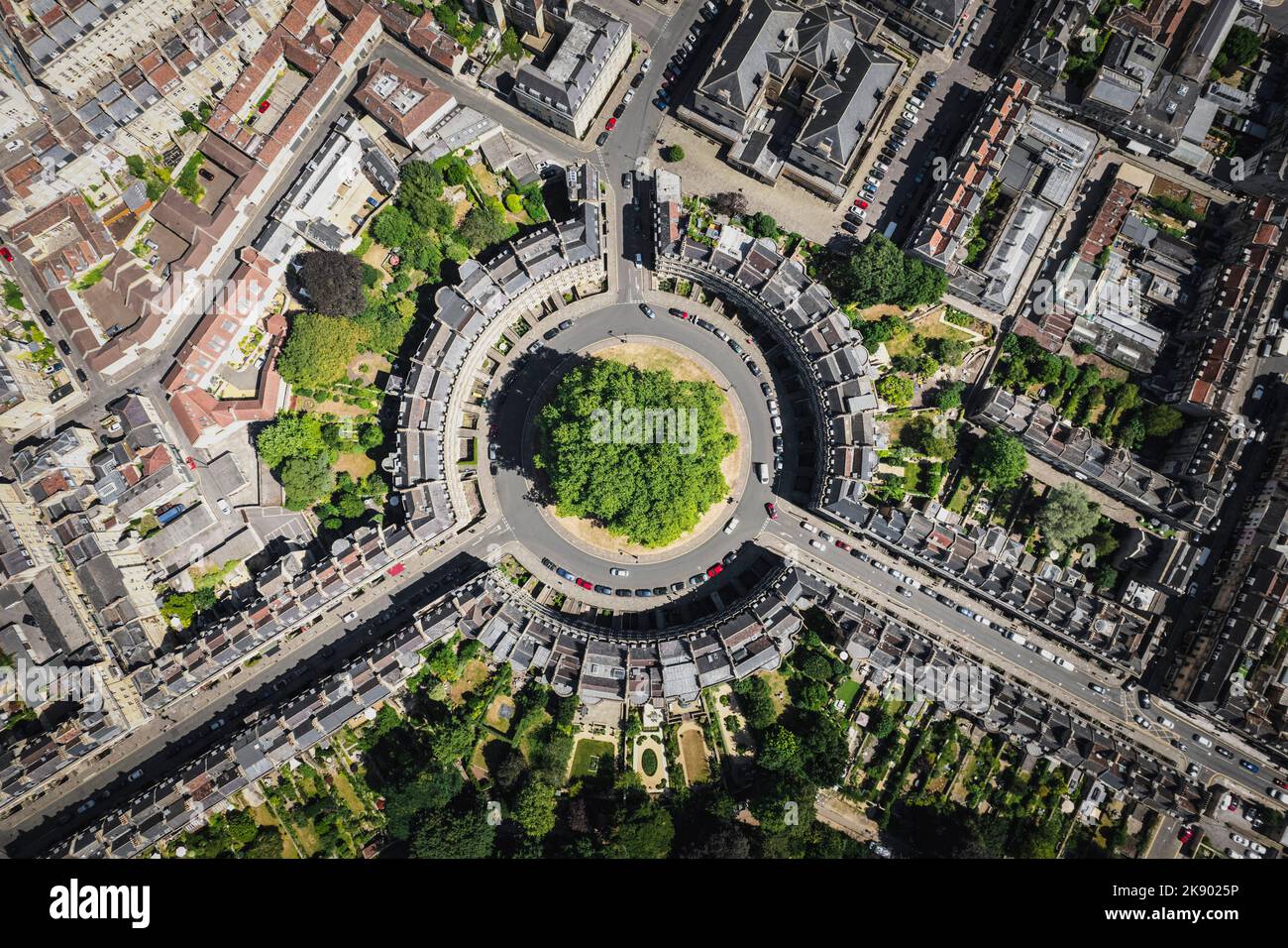 aerial photography of the circus square in Bath, UK Stock Photo - Alamy