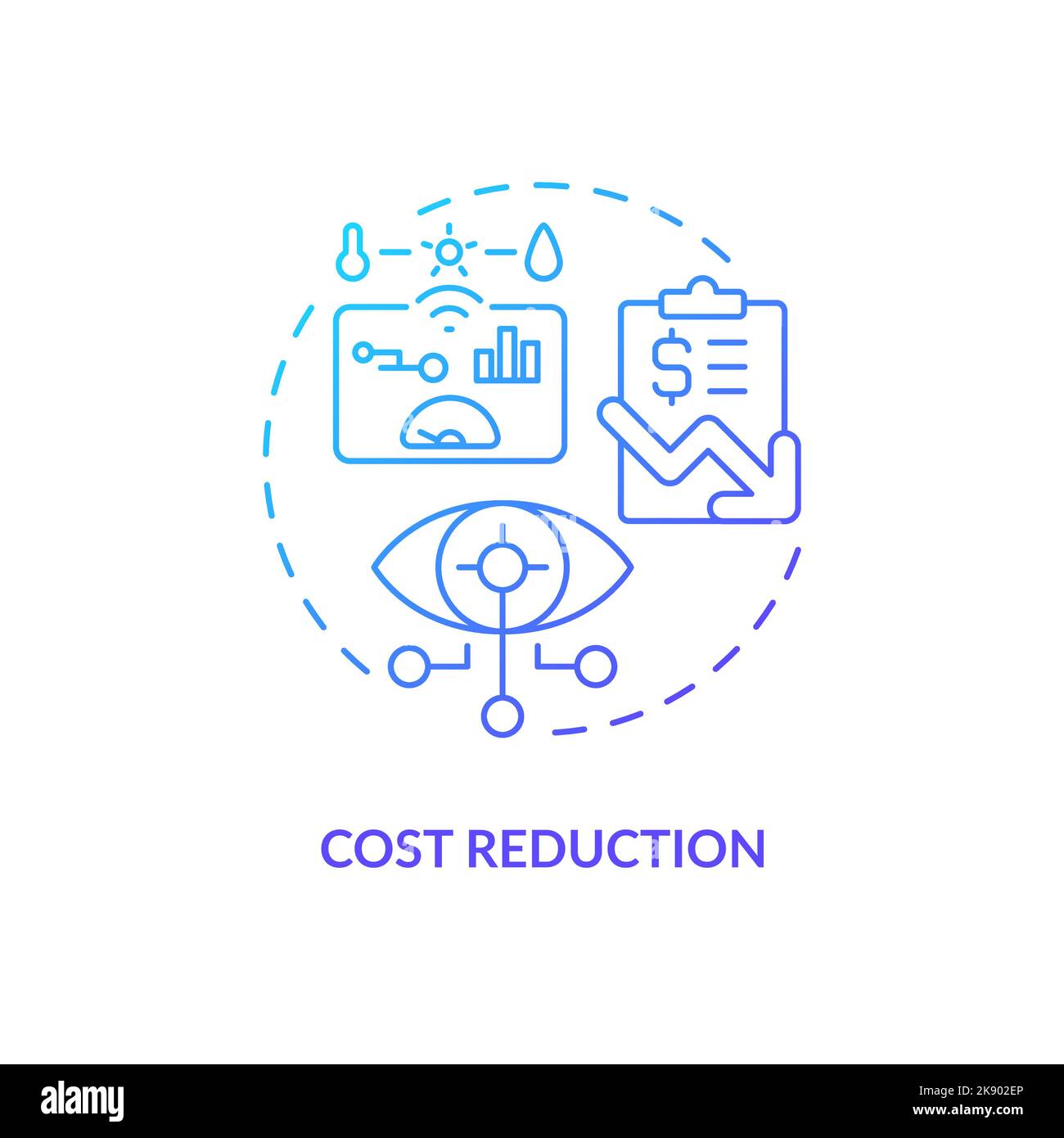 Cost reduction blue gradient concept icon Stock Vector Image & Art - Alamy