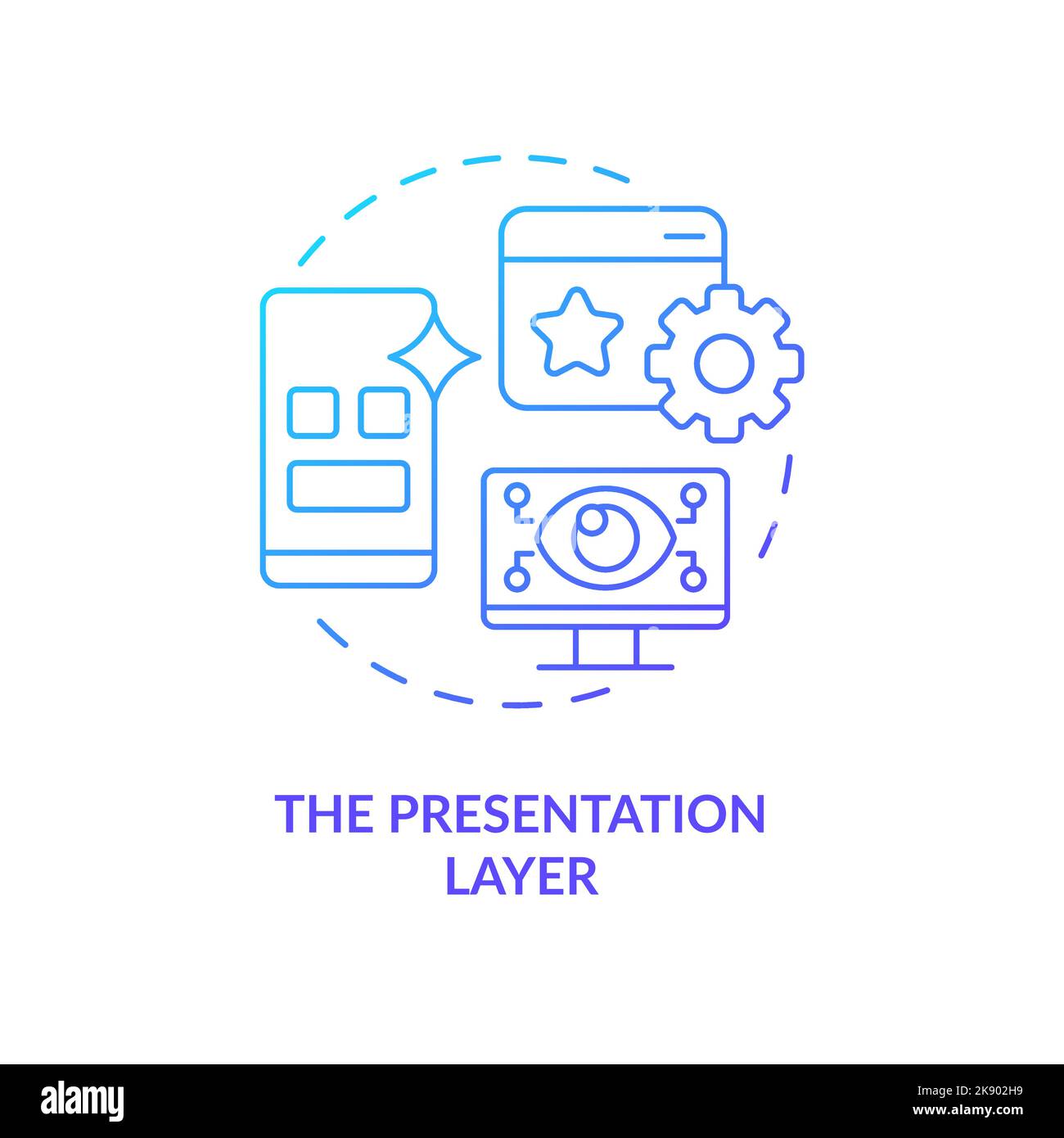 Presentation layer blue gradient concept icon Stock Vector Image & Art ...