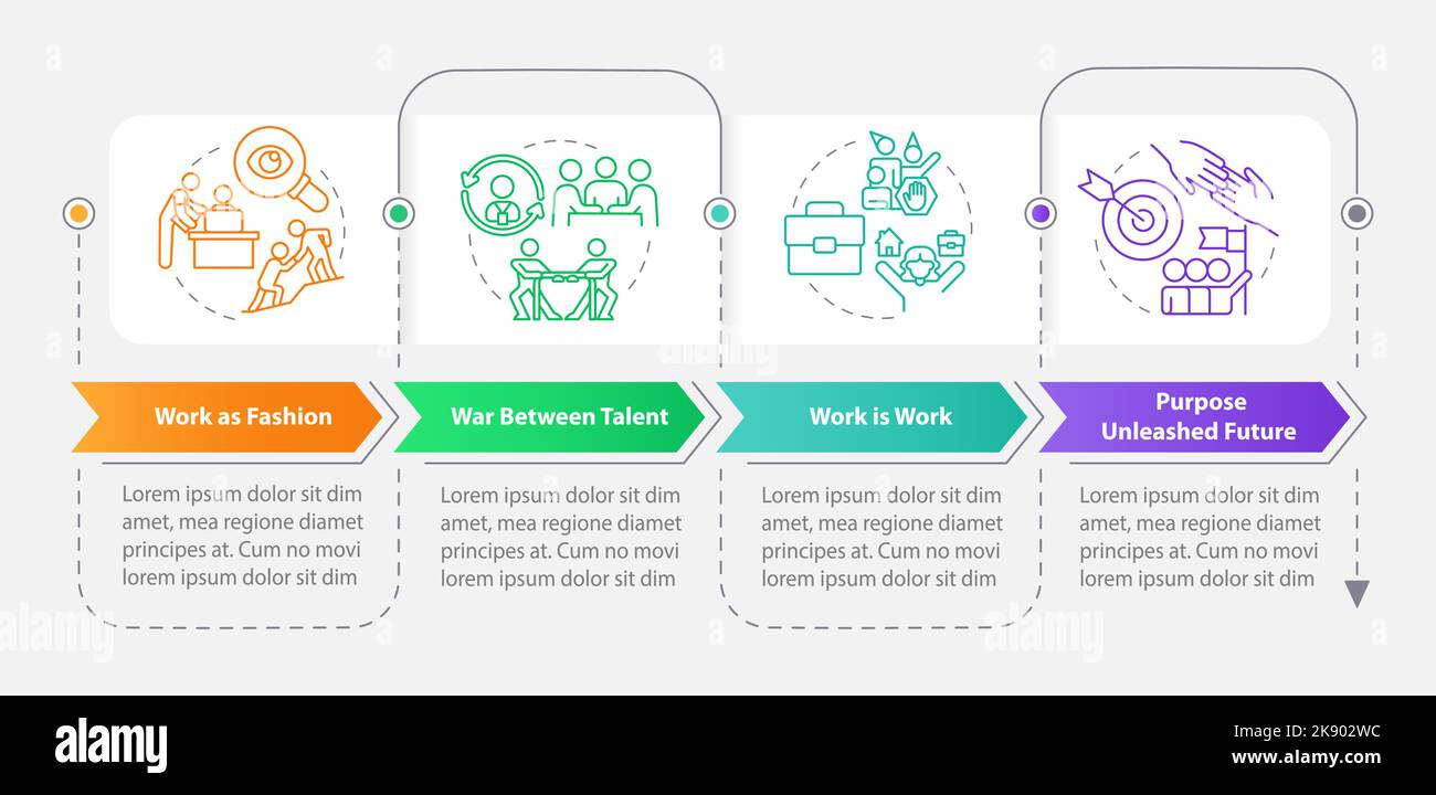 Worker-employer relations progress rectangle infographic template Stock ...