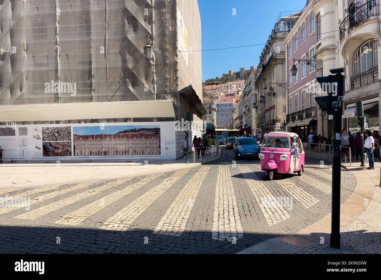 Vintage car driving on the road Stock Photo - Alamy