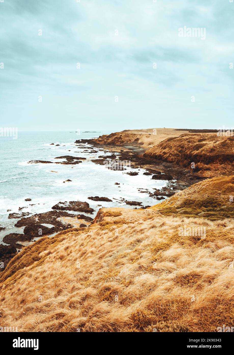 A vertical shot of the beautiful sea in Australia on a sunny day Stock ...