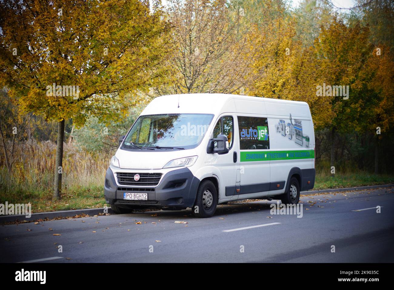 An auto Jet company transport van parked on the Bernata street Stock ...