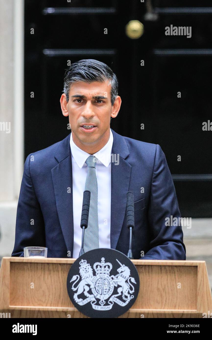 London Uk 25th Oct 2022 Rishi Sunak New British Prime Minister
