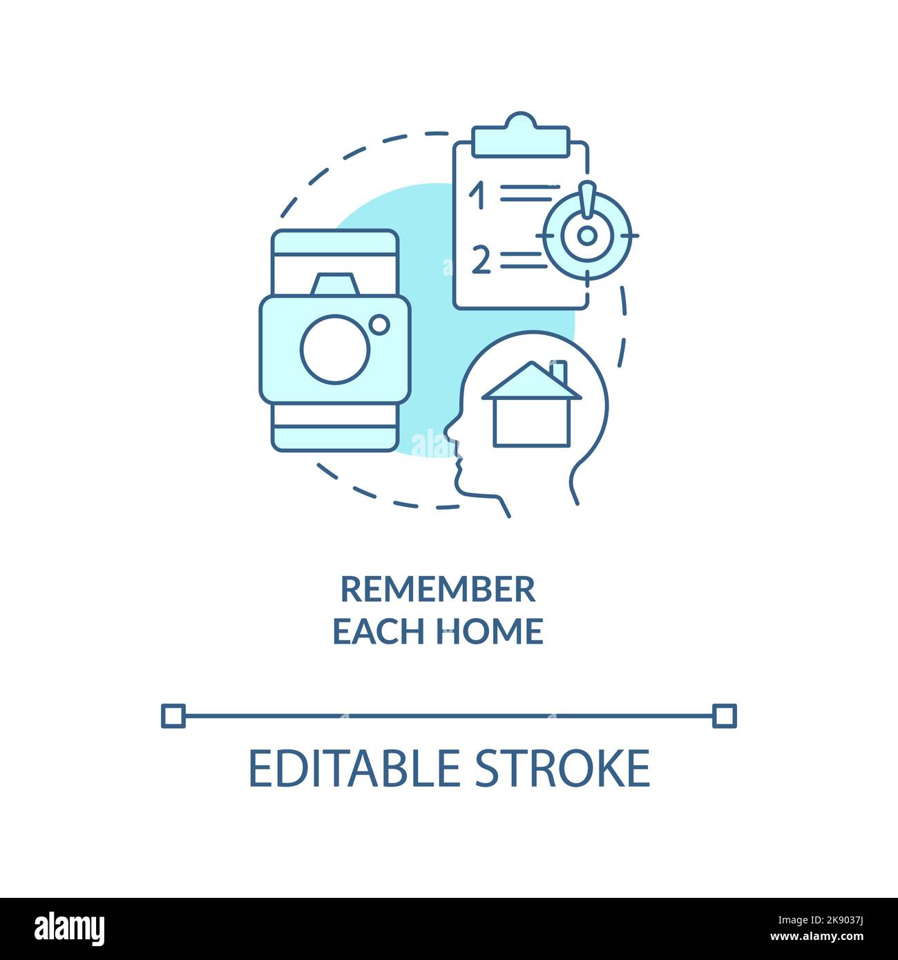 Remember each home turquoise concept icon Stock Vector Image & Art - Alamy