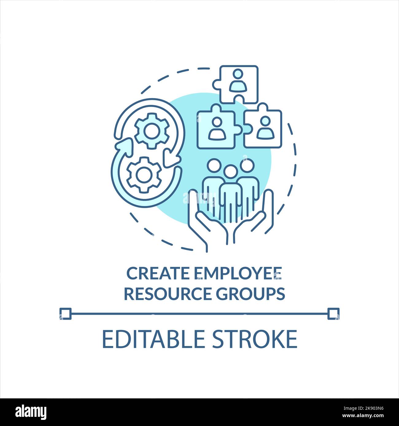 Create employee resource groups turquoise concept icon Stock Vector ...