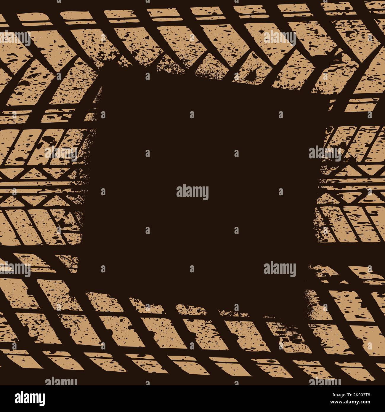 Grunge brown three tire tracks frame Stock Vector Image & Art - Alamy