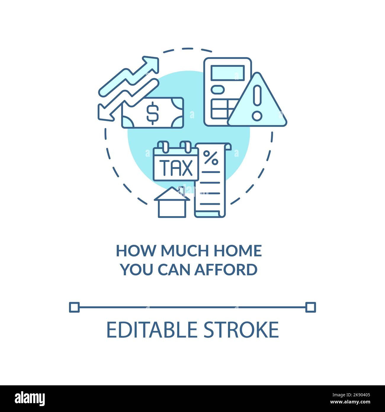 Home affordability turquoise concept icon Stock Vector Image & Art - Alamy