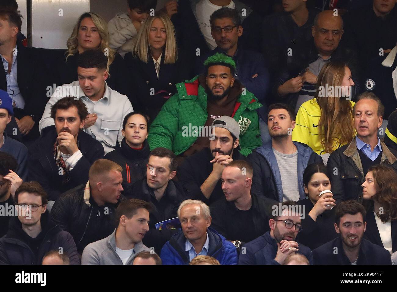 Reece James of Chelsea is seen watching with green hair - Chelsea v ...
