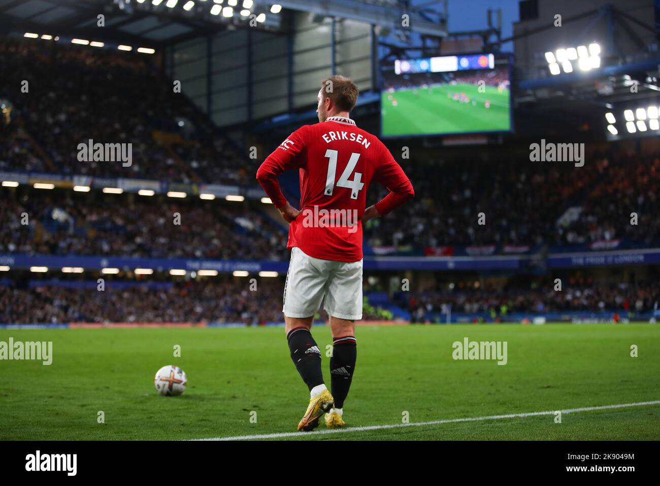Christian Eriksen of Manchester United prepares to take a free-kick ...
