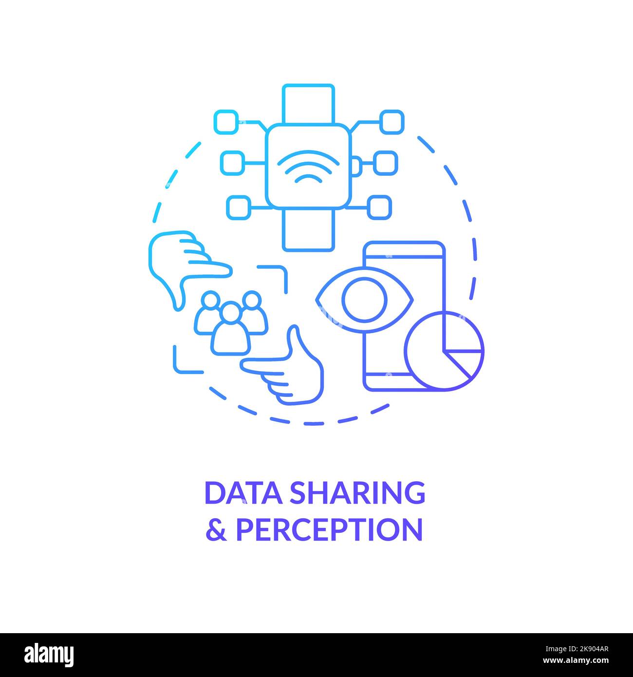 Data sharing and perception blue gradient concept icon Stock Vector ...