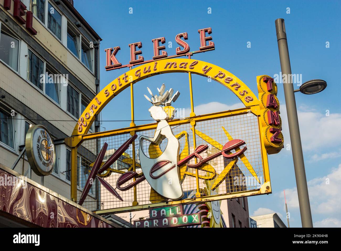 HAMBURG, GERMANY - JULY 25, 2012: famous sign Cafe Keese at the ...