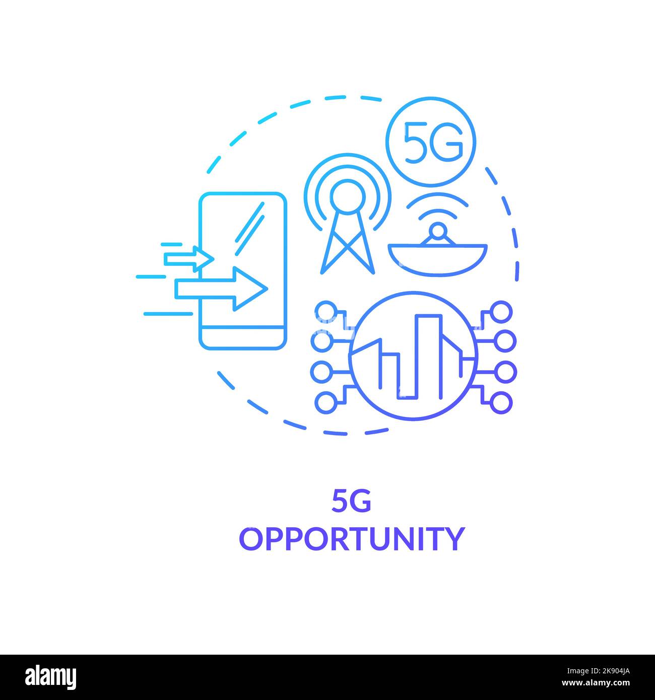 Fifth generation opportunity blue gradient concept icon Stock Vector Image & Art - Alamy