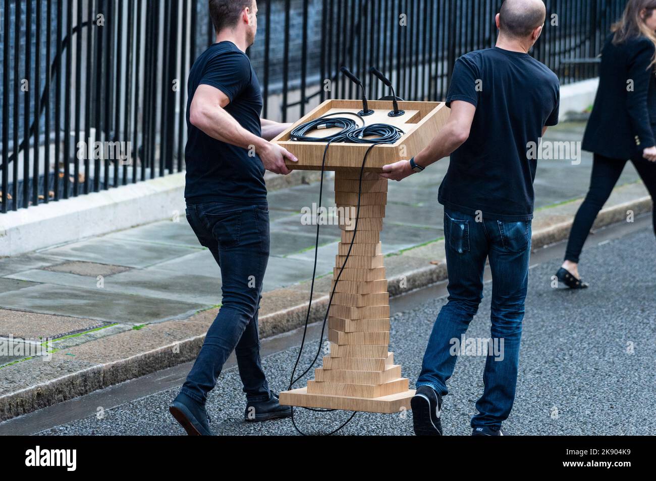 London, UK. 25 October 2022. The custom lectern is brought out ahead of ...