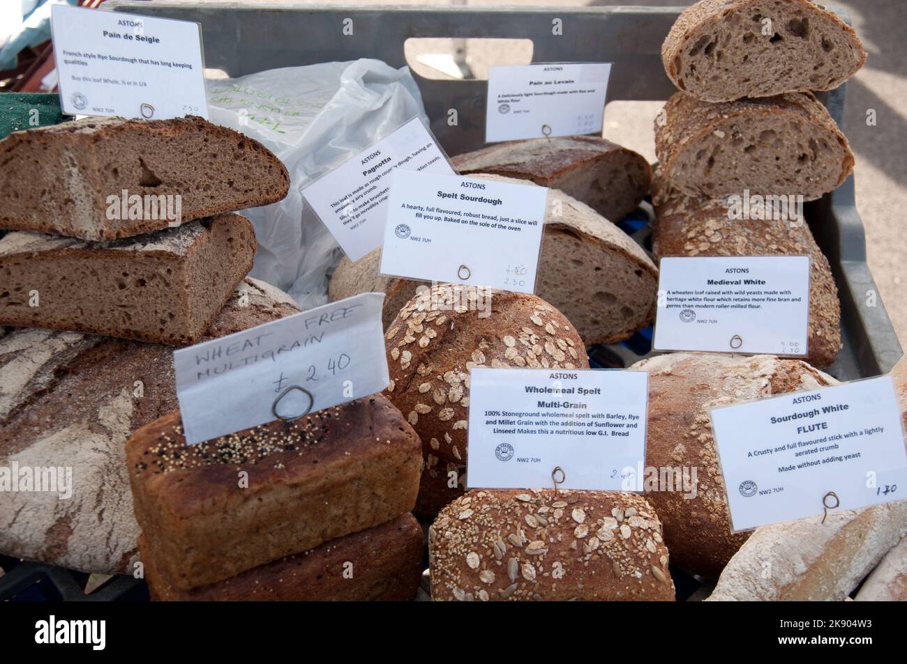 Bread Stall, Bounds Green Market, London, UK Stock Photo - Alamy