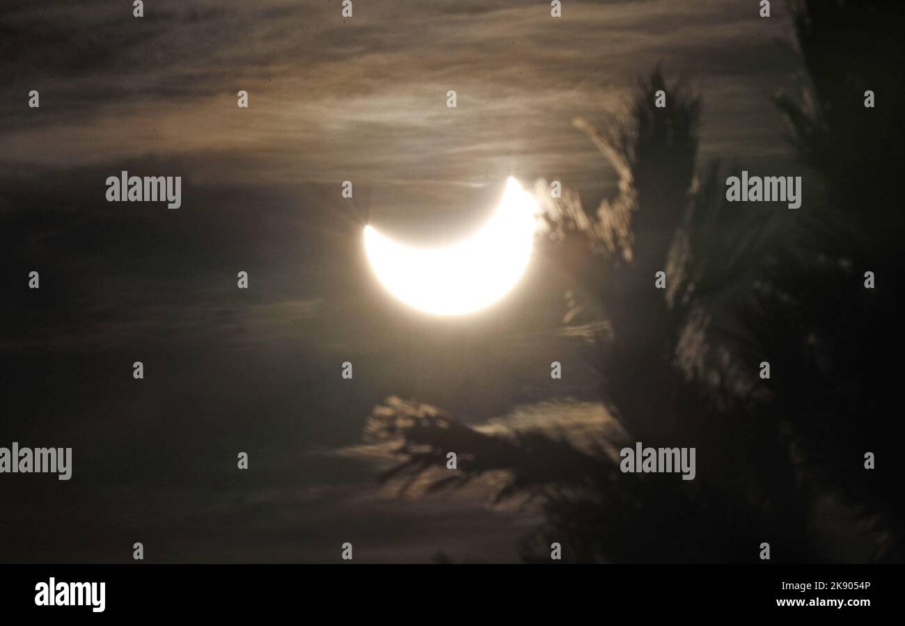 Tromsø 20221025.Solar eclipse, photographed in Tromsoe, Norway. Photo ...