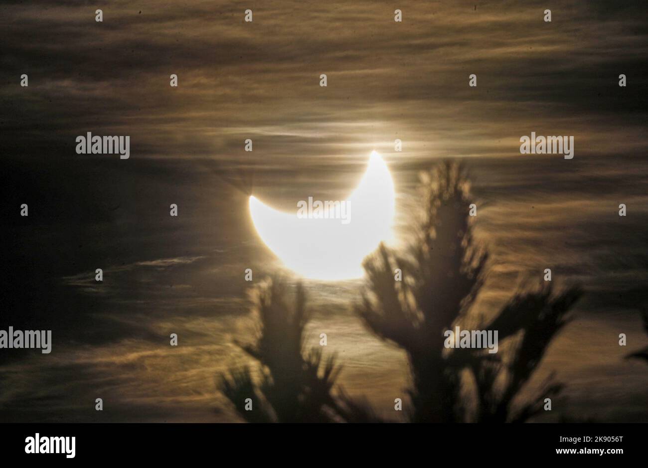 Tromsø 20221025.Solar eclipse, photographed in Tromsoe, Norway. Photo ...