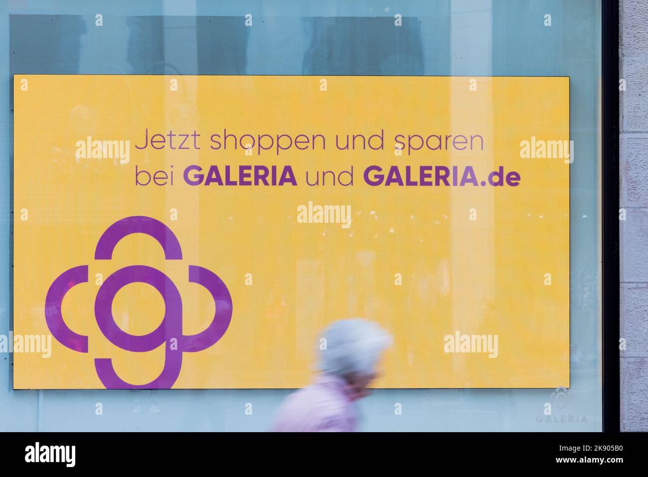 Cologne, Germany. 25th Oct, 2022. View of the new logo of the Galeria ...