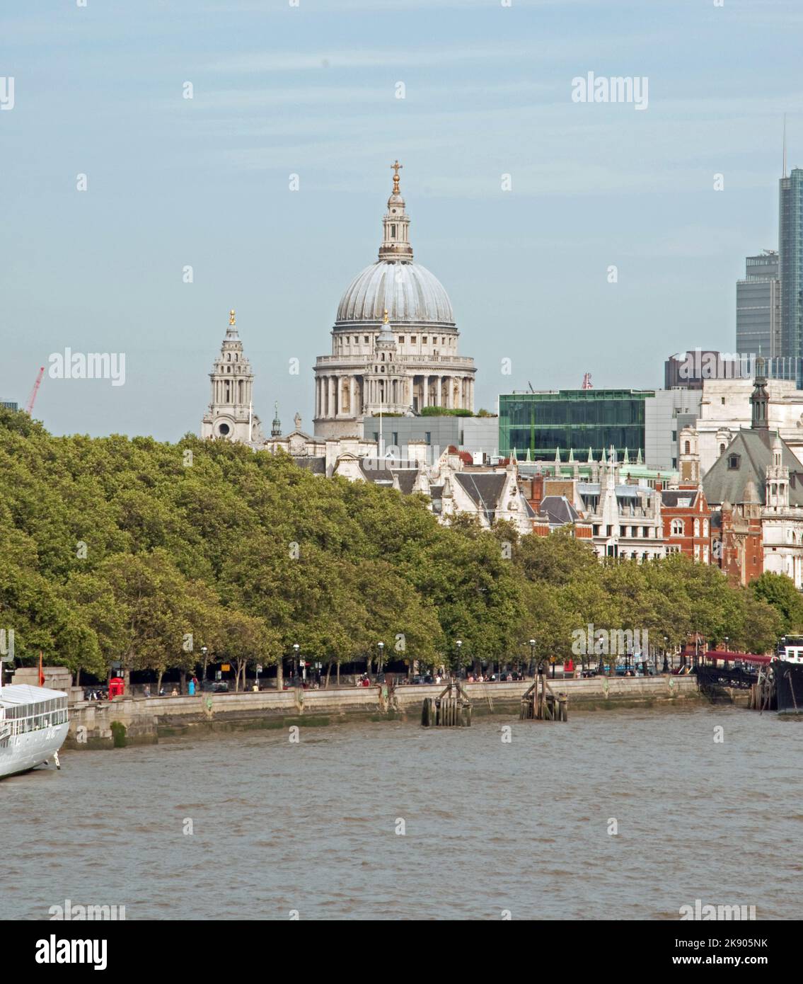 View of River Thames (with St Paul's Cathedral) from Waterloo Bridge ...