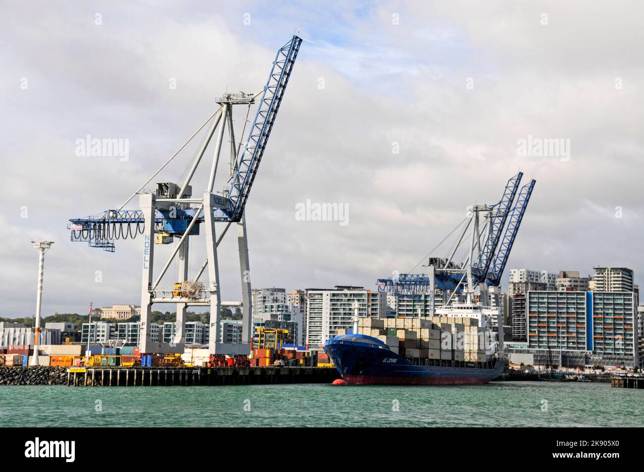 Auckland docks in Auckland on North Island in New Zealand Stock Photo ...