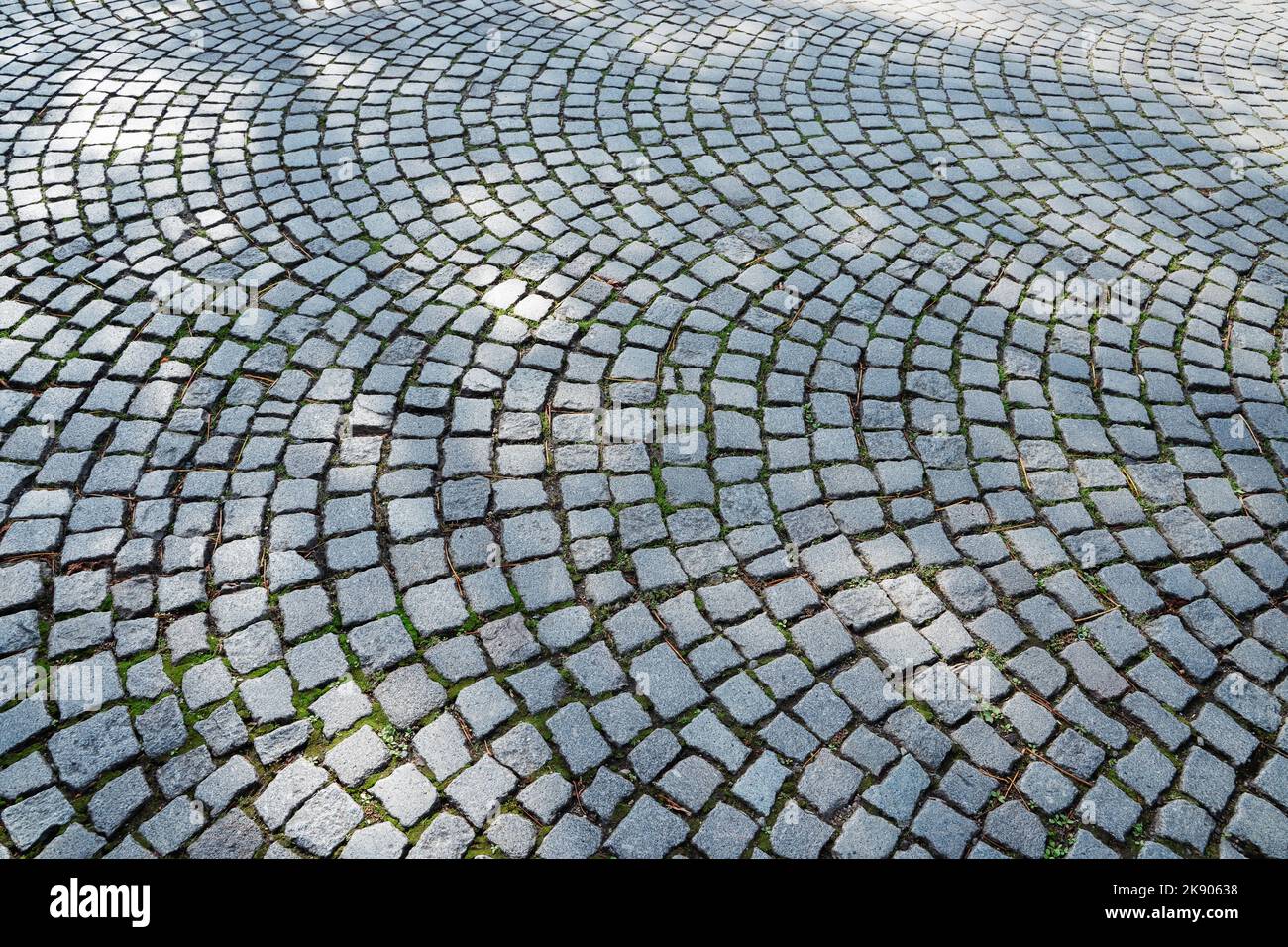 Large smooth old european Cobble stone pavement background Stock Photo ...
