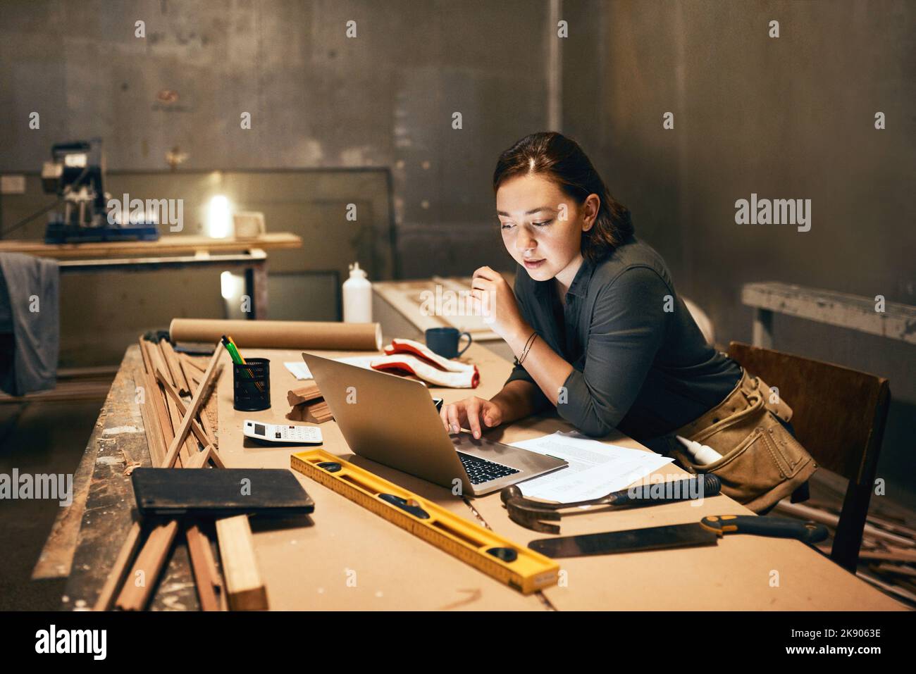 Lets go look at a few examples. an attractive young female carpenter ...