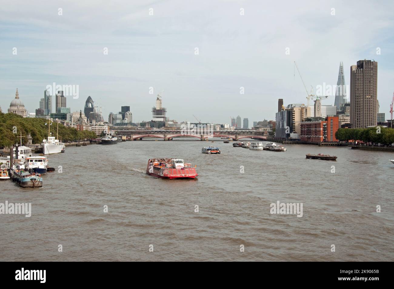 View of River Thames from Waterloo Bridge, Aldwich, London, UK - St ...