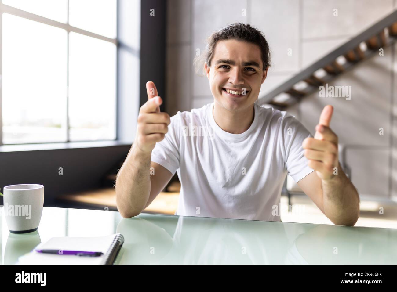 Overjoyed laughing man looking hi-res stock photography and images - Alamy