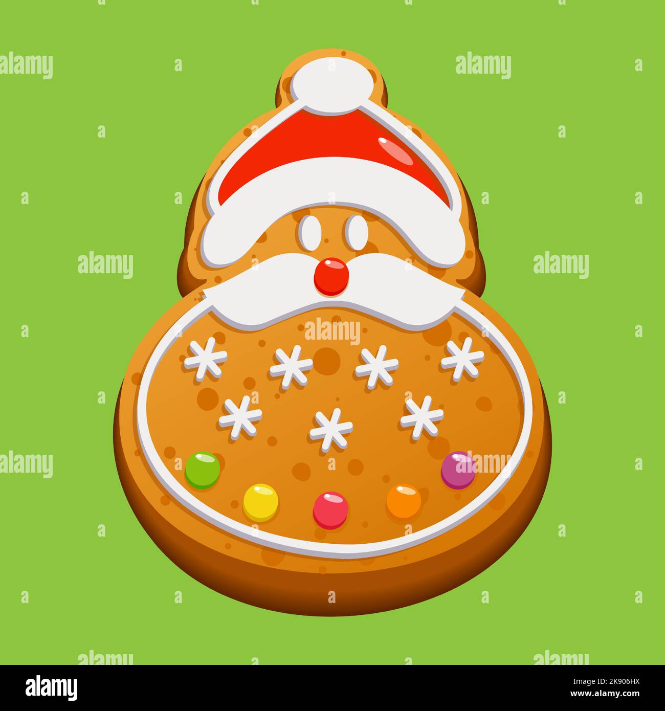 Gingerbread Santa. Sweet homemade cookies for Christmas. Vector ...