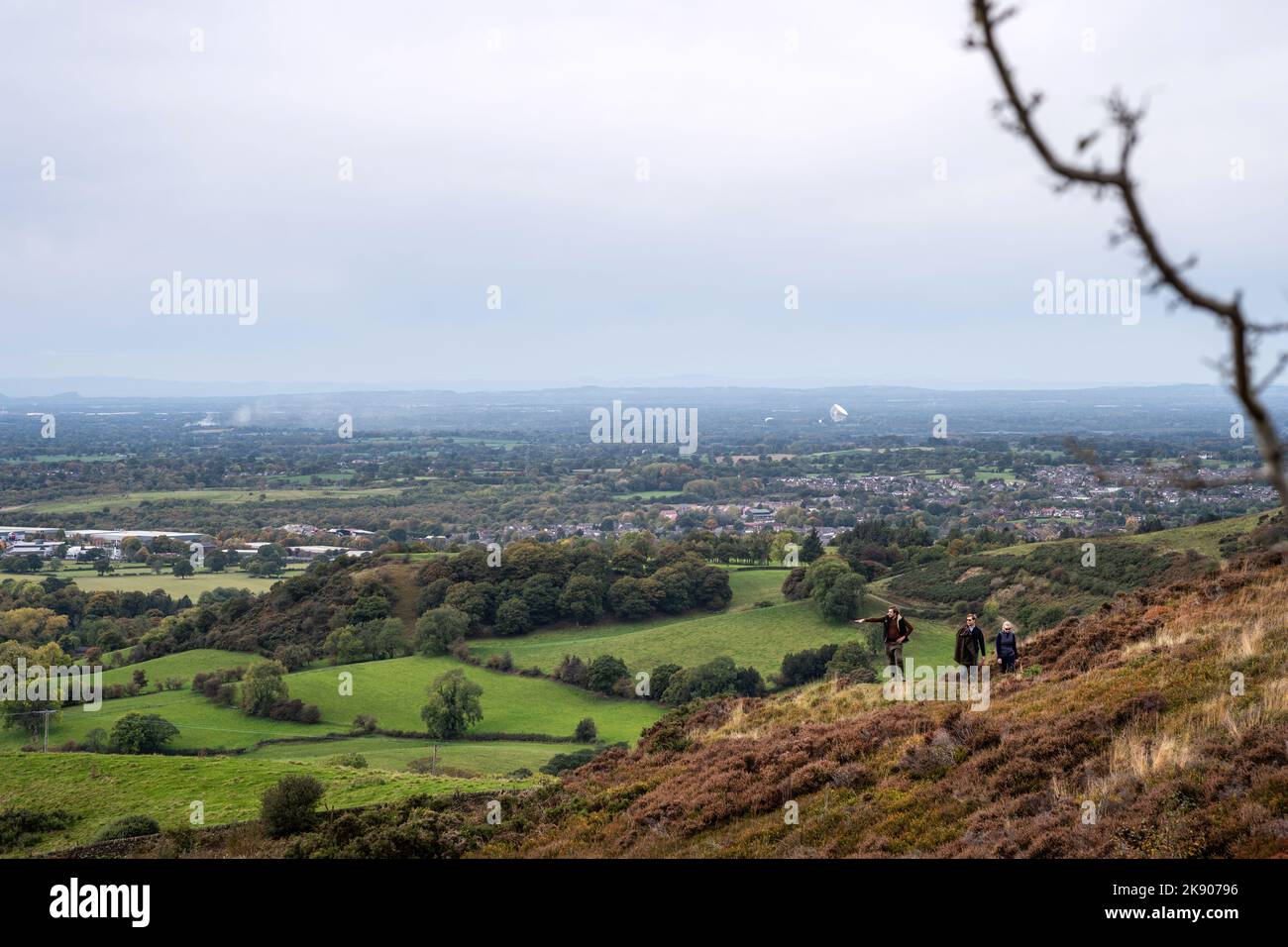 The Cheshire Plain and Jodrell Bank radio telescope as seen from Tegg's ...